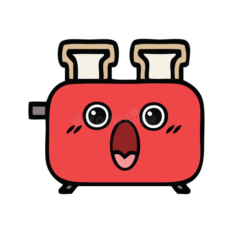Cute cartoon of a toaster stock vector. Illustration of burnt - 147611482