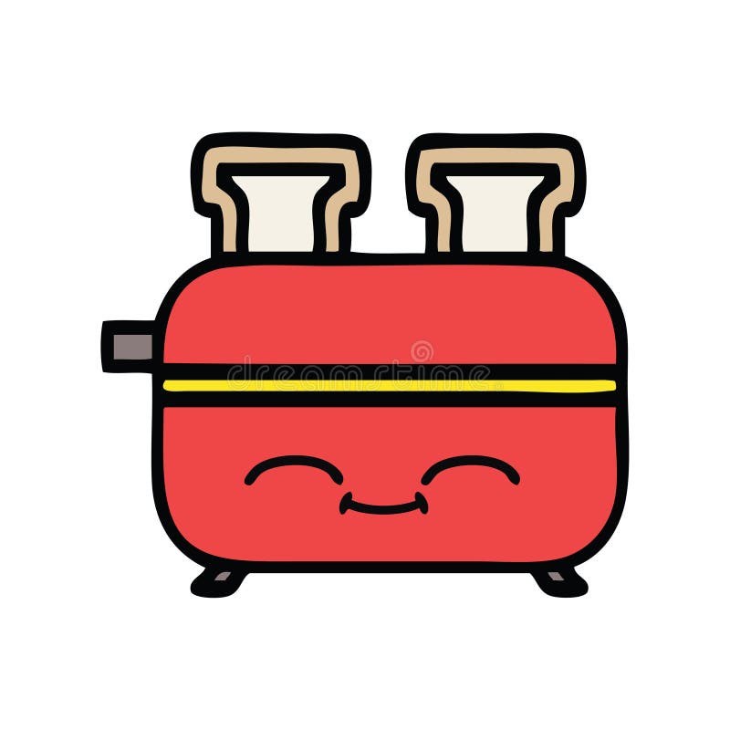 Cute cartoon of a toaster stock vector. Illustration of clip - 147651776