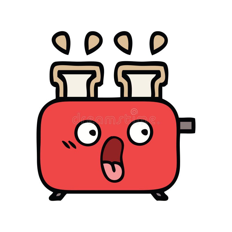Cute cartoon of a toaster stock vector. Illustration of electrical ...