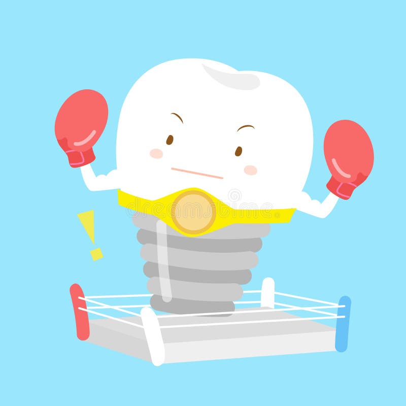 Cute Cartoon Tooth with Boxing Stock Vector - Illustration of illness ...