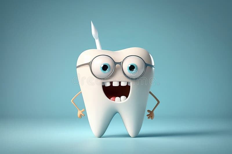 Happy Tooth Cartoon Character.Generative AI Stock Illustration ...
