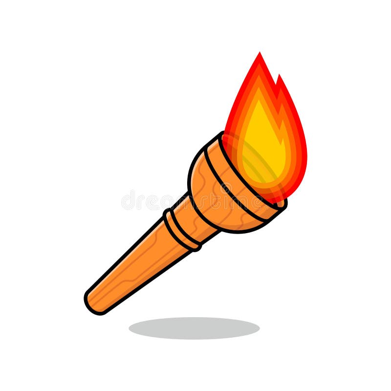 Cute cartoon torch stock vector. Illustration of funny - 247743668