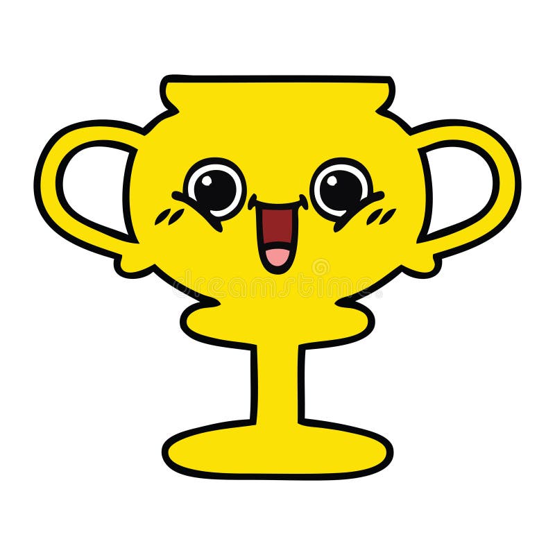 Cute cartoon trophy stock vector. Illustration of freehand - 147616603