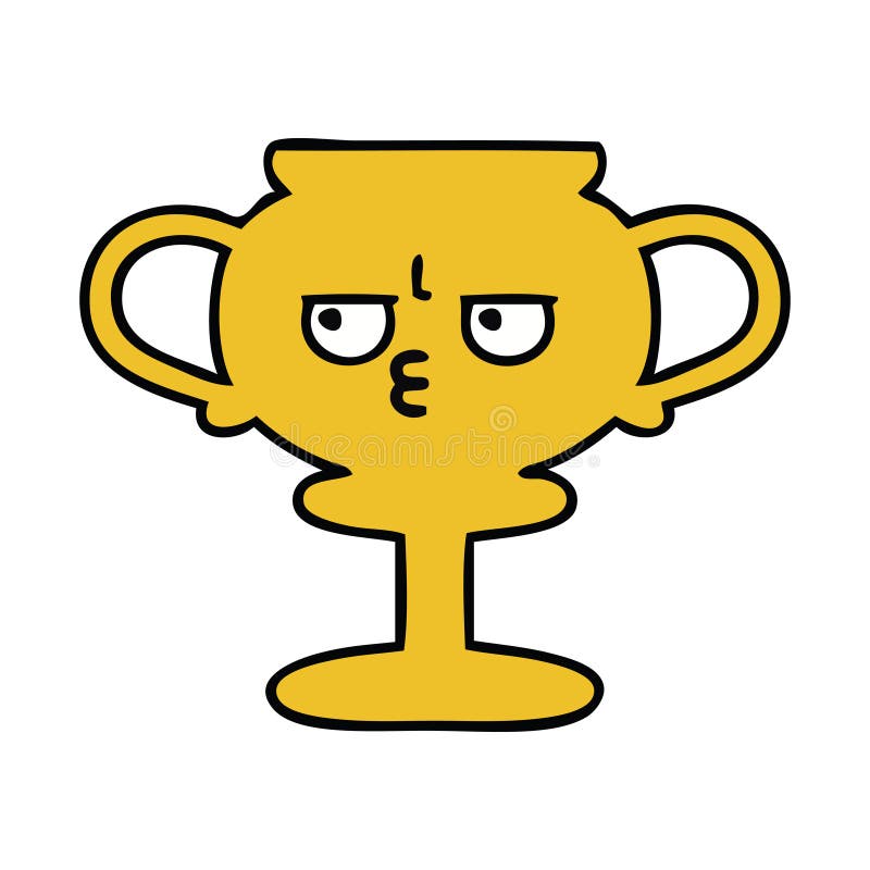 Cute cartoon trophy stock vector. Illustration of clipart - 147718908