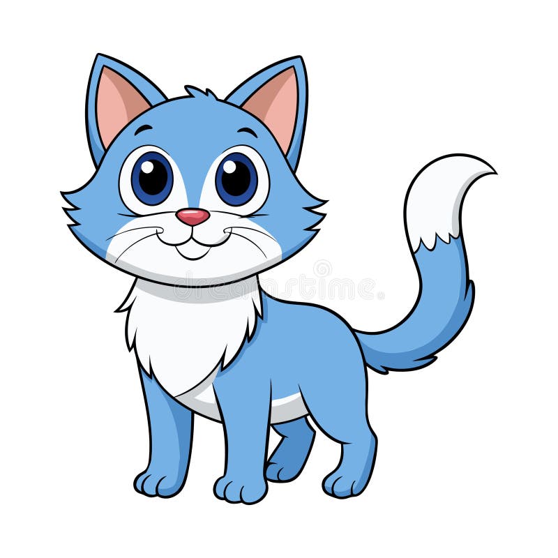 Cute Cartoon Turkish Angora Cat Stock Vector - Illustration of design ...