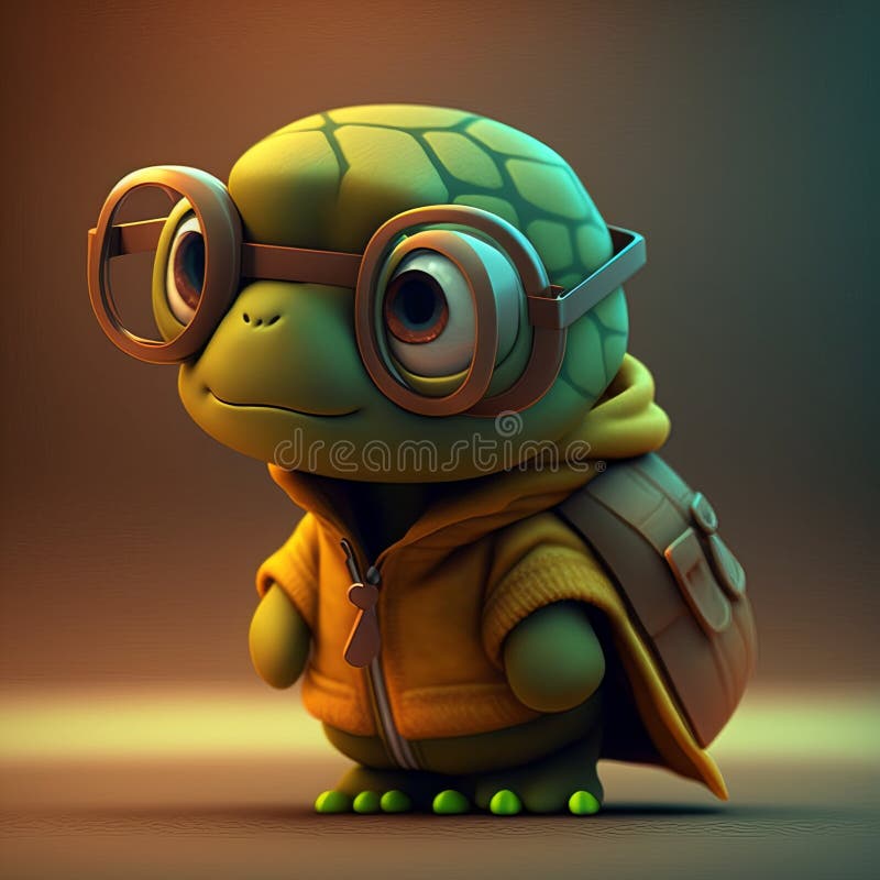 Cute Cartoon Turtle Character Stock Illustration - Illustration of ...
