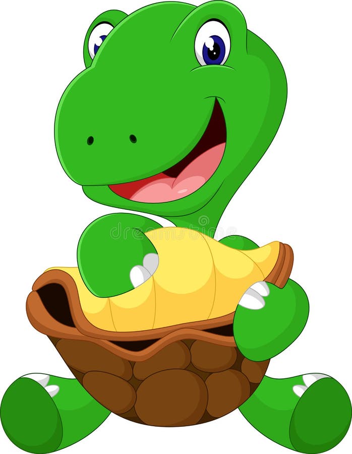 Cartoon Turtle and Frog Posing Stock Vector - Illustration of cheerful ...