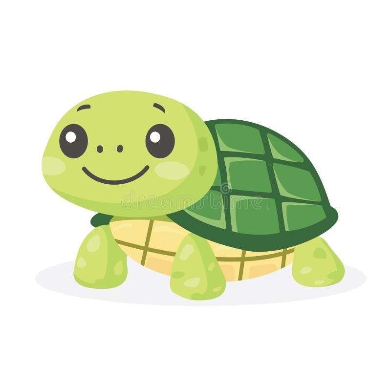 Cute Cartoon Turtle Smiling Face Illustration Stock Vector ...