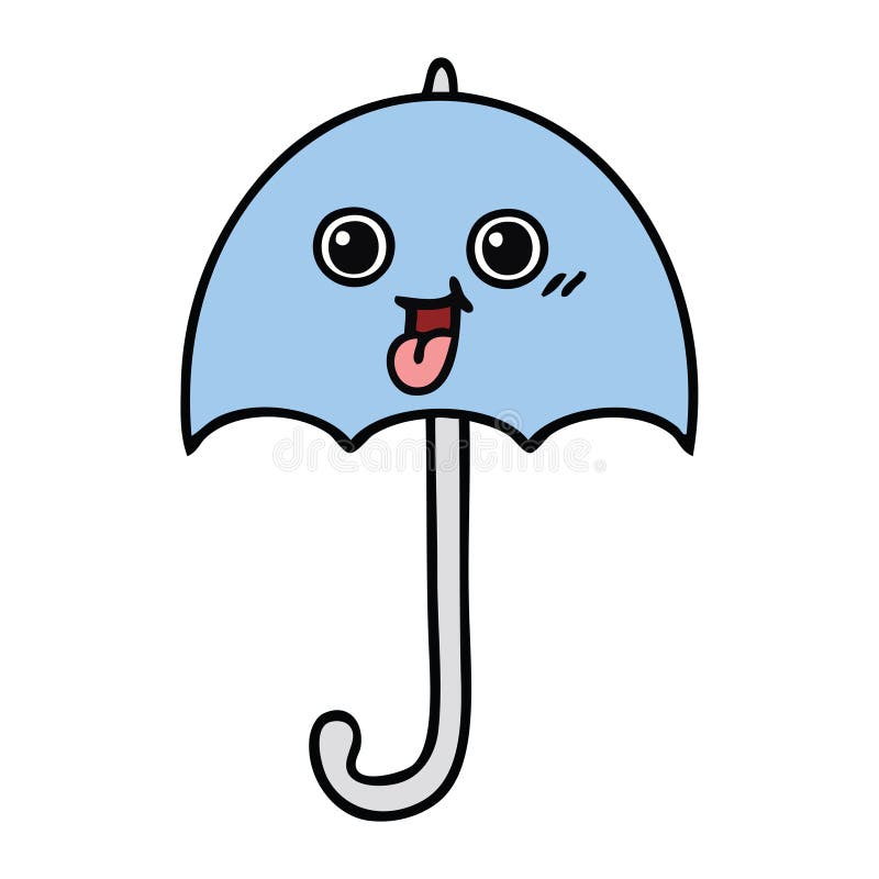 Cute cartoon of a umbrella stock vector. Illustration of umbrella ...