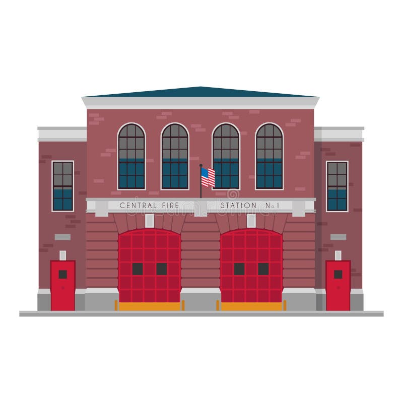 Cartoon Fire Station Building