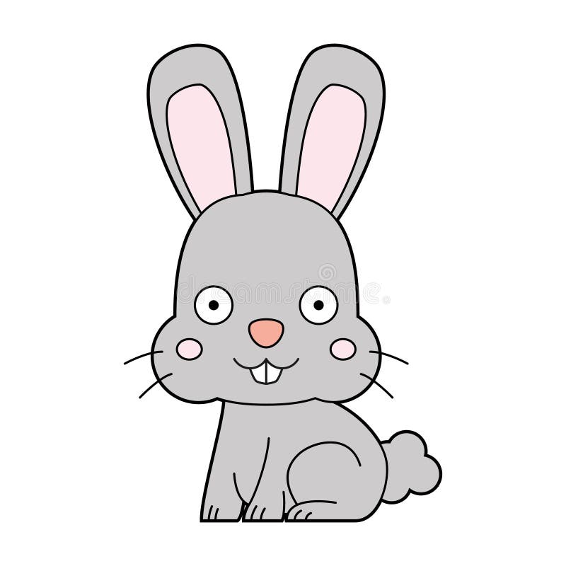 Grey Rabbit Character stock vector. Illustration of animals - 51019285