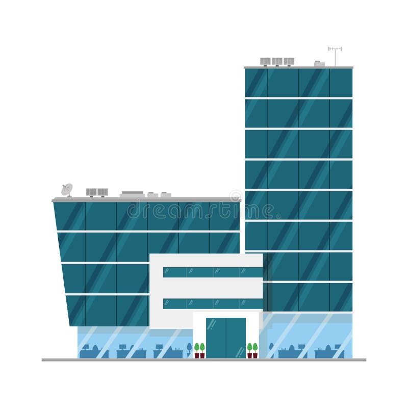 Cute Cartoon Vector Illustration of an Office Building Stock Vector ...