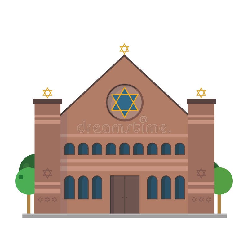 Cute Cartoon Vector Illustration of a Synagogue Stock Vector ...