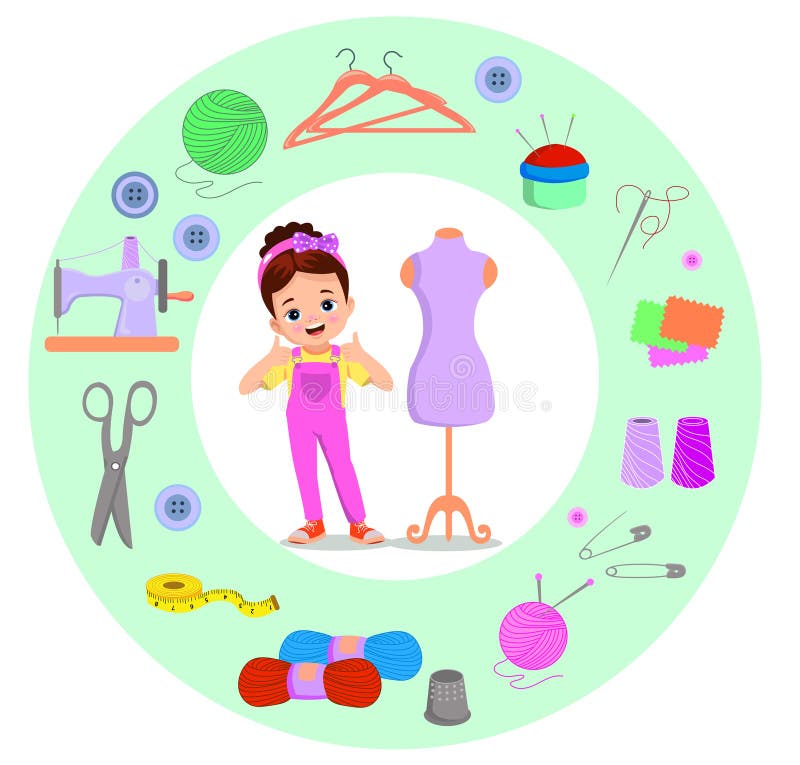 Cute Cartoon Illustration of a Tailor Stock Illustration - Illustration ...