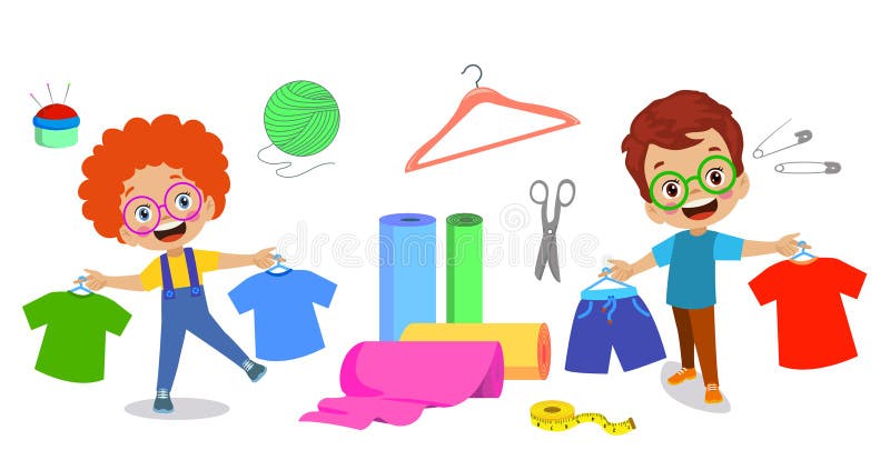 Cute Cartoon Vector Illustration of a Tailor Stock Illustration ...