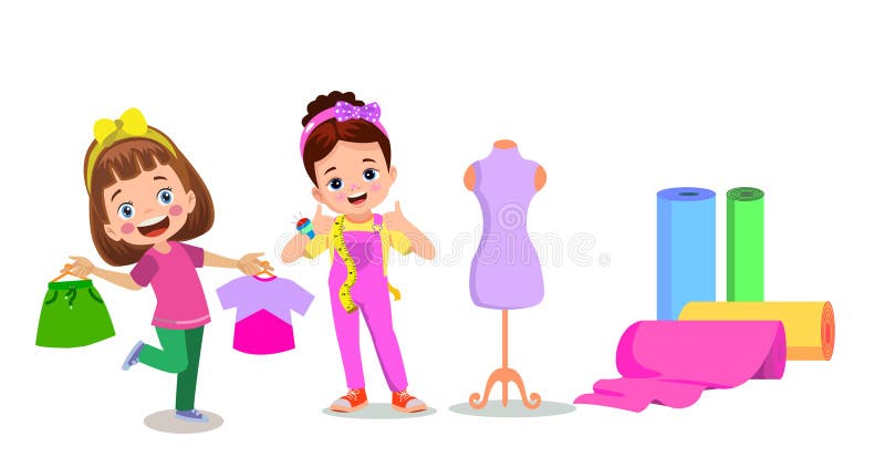 Cute Cartoon Vector Illustration of a Tailor Stock Illustration ...