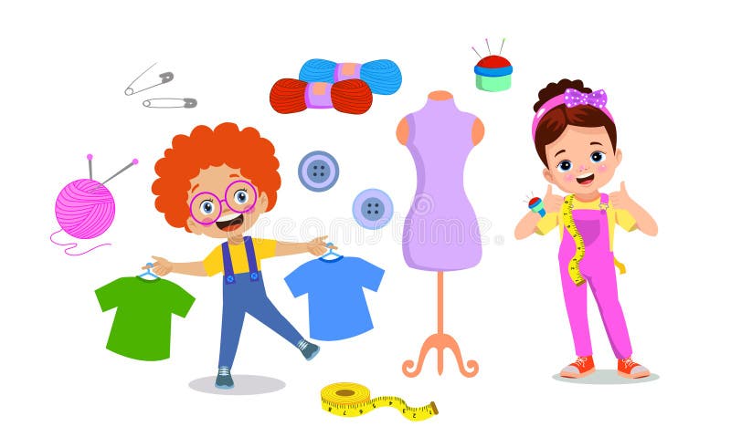 Cute Cartoon Vector Illustration of a Tailor Stock Illustration ...