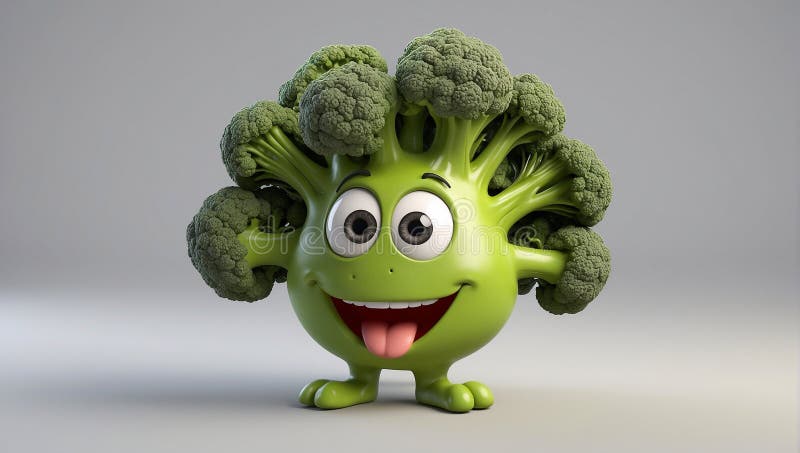 Cute Cartoon Vegetable Broccoli Stock Illustration - Illustration of ...
