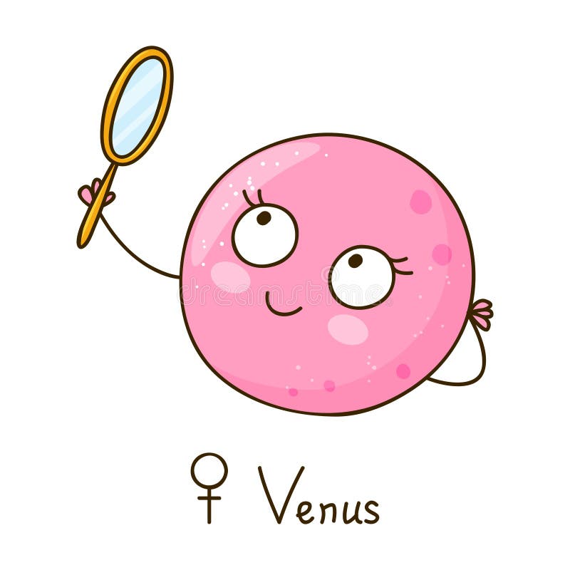 Cute Cartoon Venus Isolated Stock Vector - Illustration of universe ...