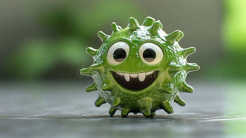 Cute cartoon virus stock illustration. Illustration of nature - 377590762