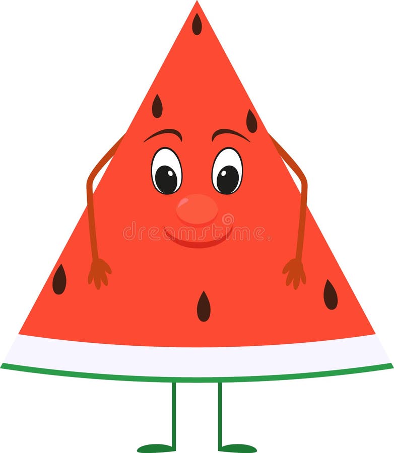 Cute Cartoon Watermelon with Face. Stock Vector - Illustration of ...