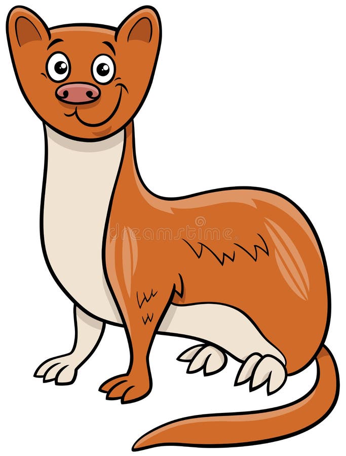 Cute Cartoon Weasel Comic Animal Character Stock Vector - Illustration ...