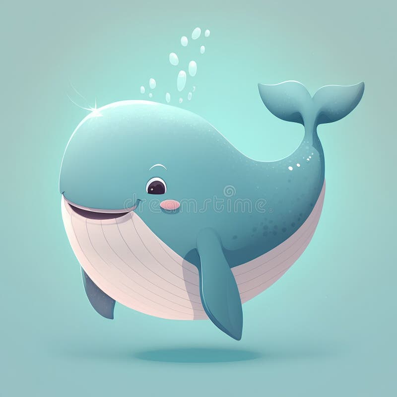 Cute Cartoon Whale. Vector Illustration of a Cute Cartoon Whale Stock Illustration ...