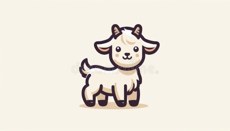 Cute Cartoon White Goat Pixel Art Illustration Stock Illustration ...