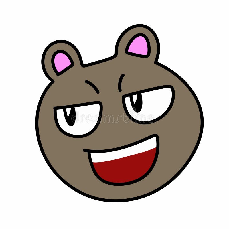 Cute Cartoon of a Wild Animal Face Design Stock Illustration ...