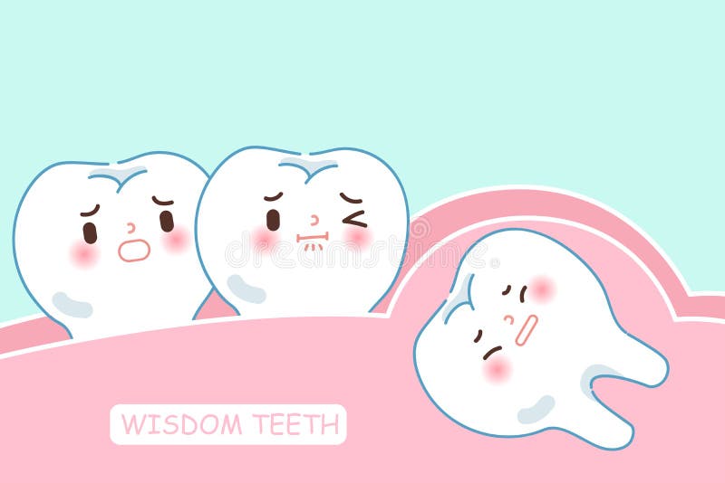 Cute cartoon wisdom teeth stock vector. Illustration of character ...
