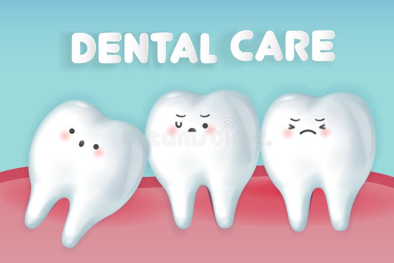 Cute cartoon wisdom teeth stock vector. Illustration of illness - 140936109