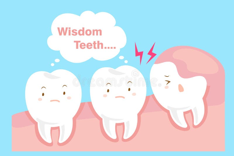 Cute cartoon wisdom teeth stock vector. Illustration of oral - 98176105