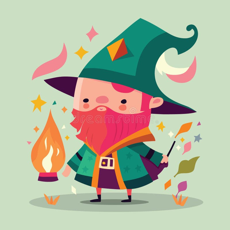 Cute Cartoon Wizard stock vector. Illustration of wizard - 287737342