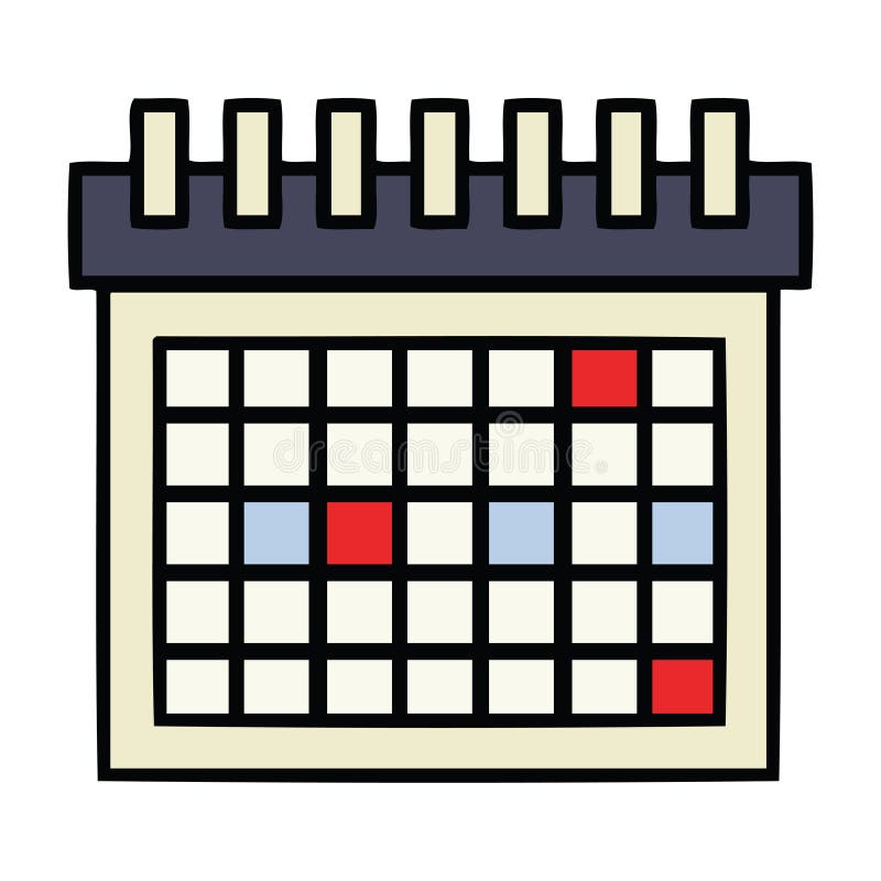 Cute cartoon work calendar stock vector. Illustration of cartoon ...