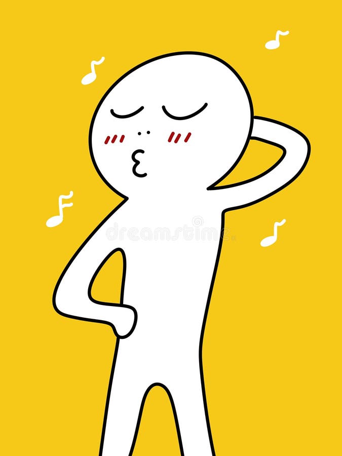 Cute Cartoon on Yellow Background Stock Illustration - Illustration of ...