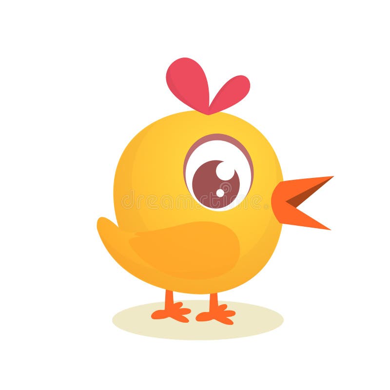 Cute Cartoon Yellow Chicken. Vector Illustration Icon. Stock Vector ...