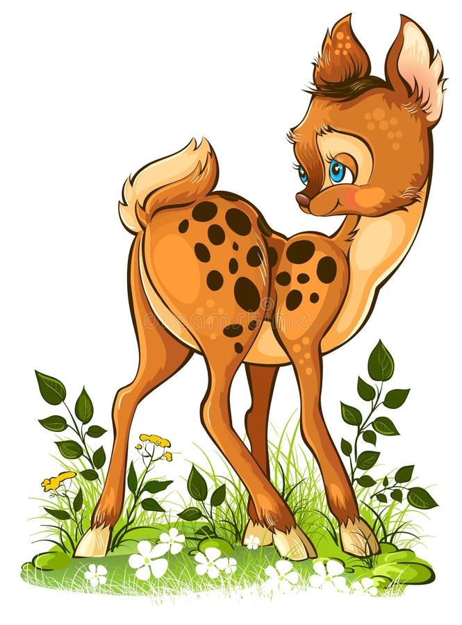 Cute deer cartoon stock illustration. Illustration of horn - 47132558