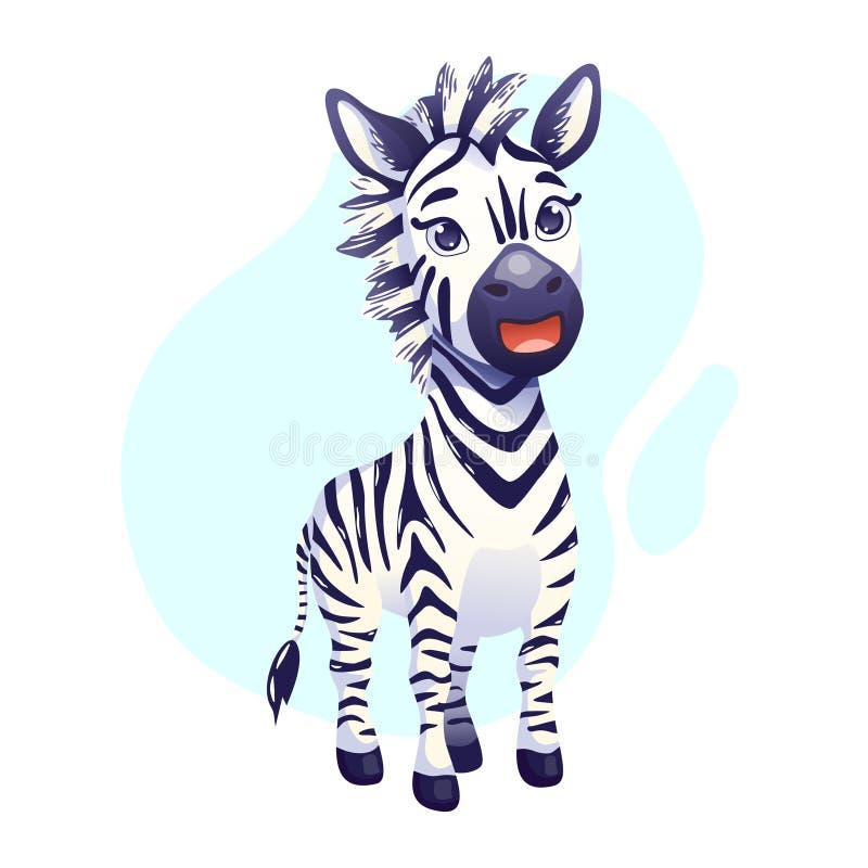 Cute Cartoon Zebra Isolated Stock Vector - Illustration of zebra ...