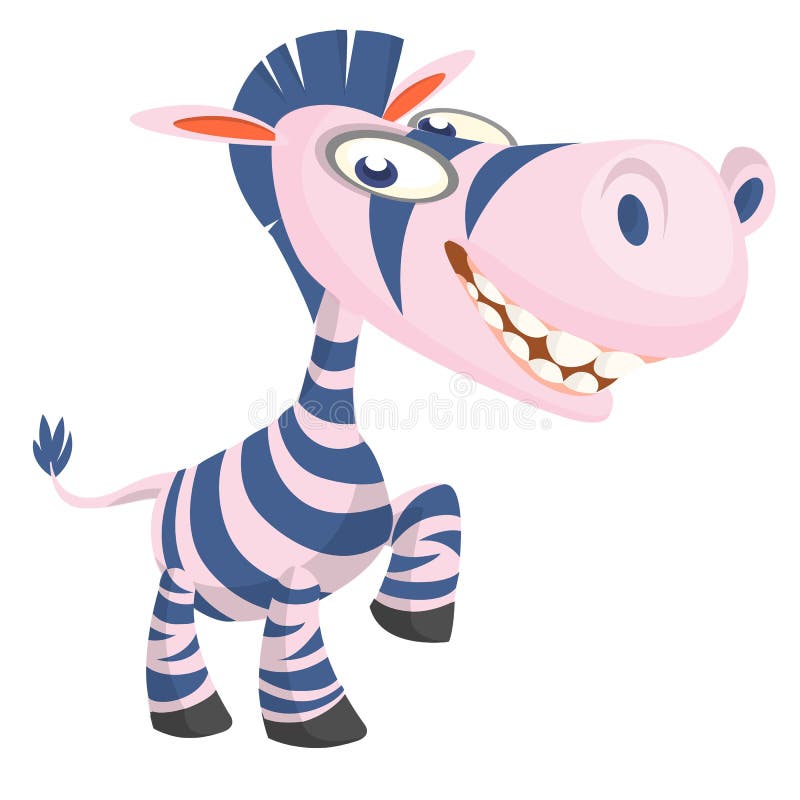 Cute Cartoon Zebra. Vector Character Illustration for Children Book ...
