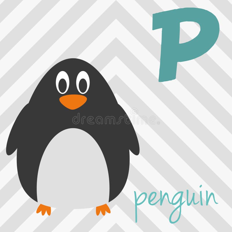 Cute Cartoon Zoo Illustrated Alphabet with Funny Animals: P for Penguin ... Cute Cartoon Zoo Illustrated Alphabet with Funny Animals: P for Penguin ...
