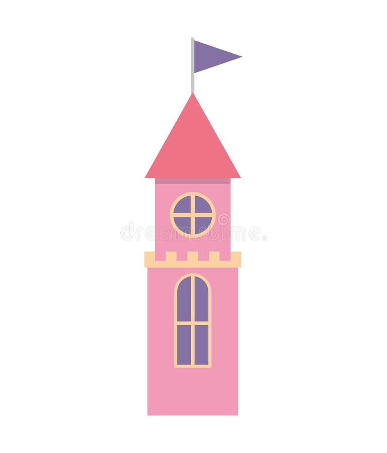 Cute castle isolated icon stock vector. Illustration of story - 80582846