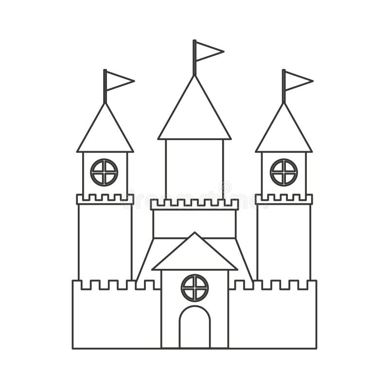 Cute castle isolated icon stock vector. Illustration of fairytale ...
