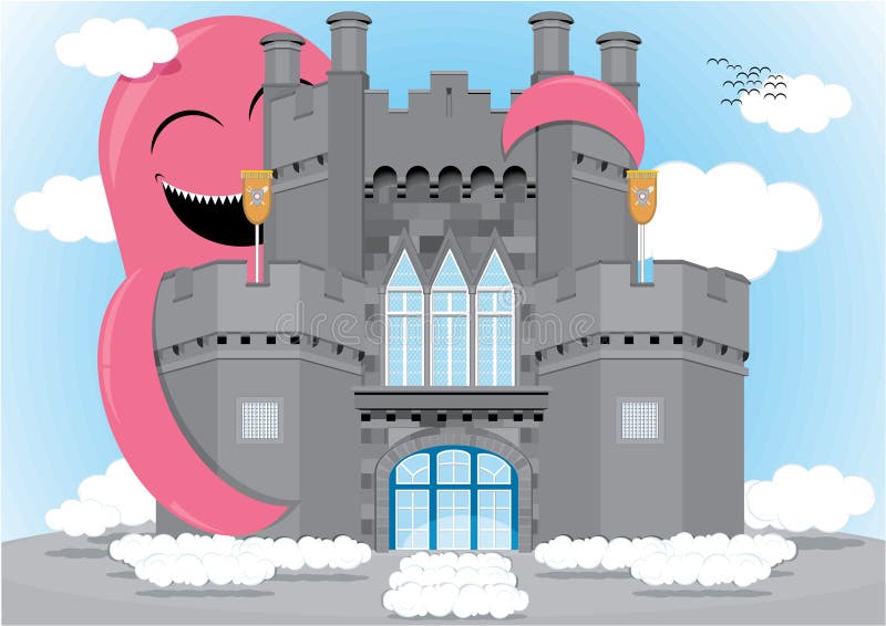Cute castle monster stock illustration. Illustration of character ...