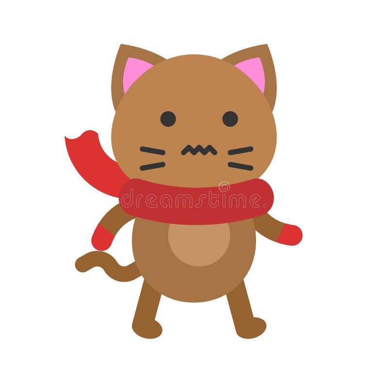 Cute Cat Avatar Vector Illustration, Flat Icon Stock Vector ...