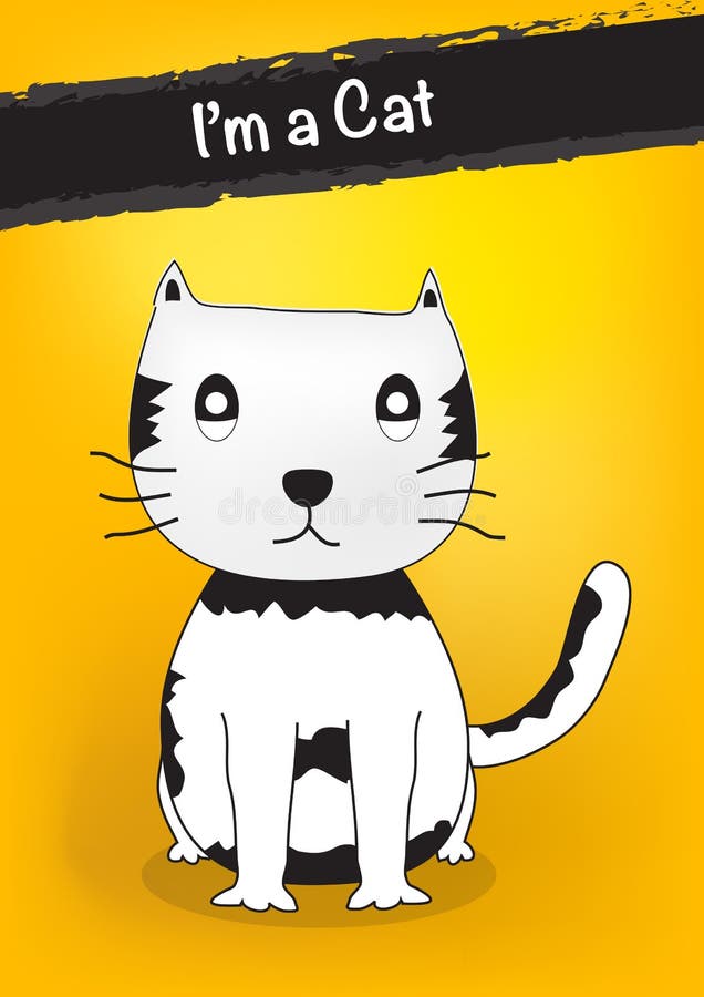 Cute Cat Cartoon Character, Cat Sitting Stock Vector - Illustration of ...