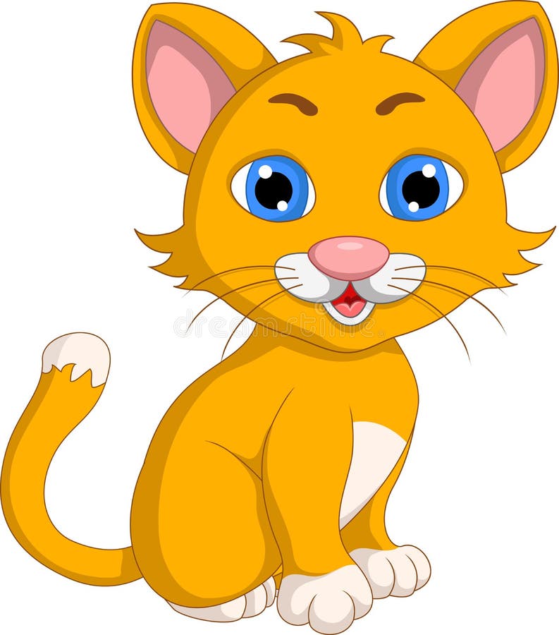 Funny cat cartoon stock illustration. Illustration of clipart - 39175396