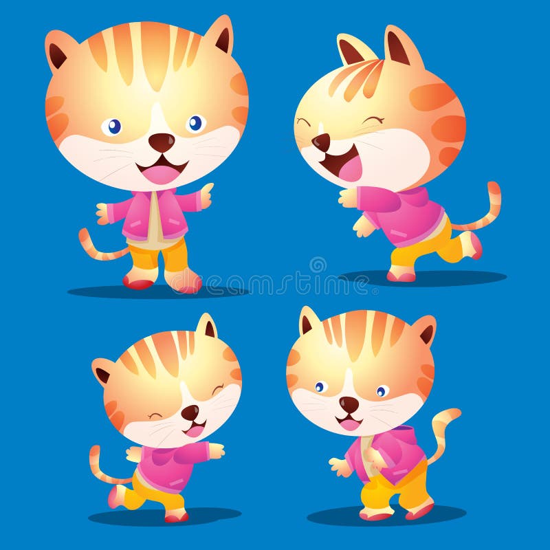 Cute cat cartoon stock vector. Illustration of design - 64293361