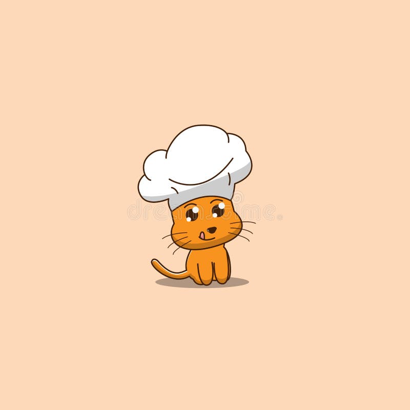 Cute cat chef illustration stock vector. Illustration of uniform ...