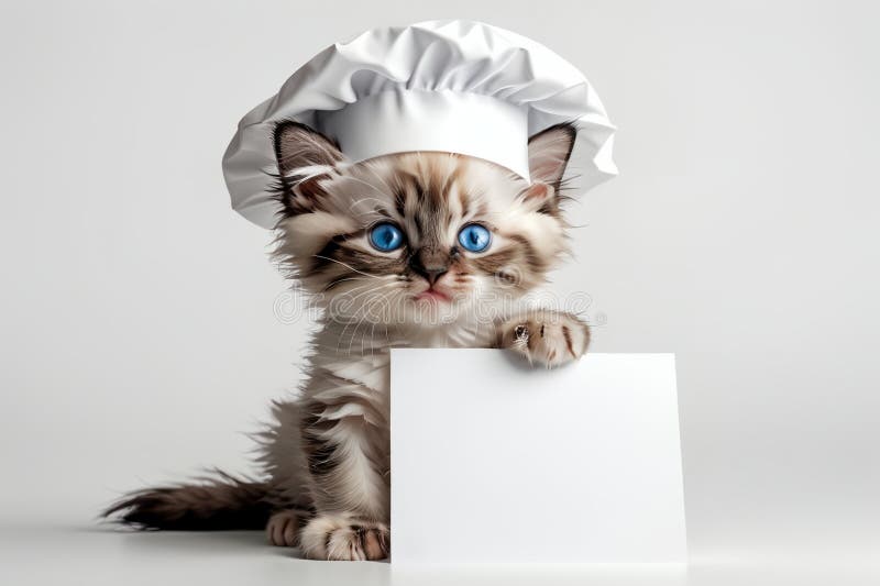 Cute Cat Chef with Blank Blank for Menu Stock Image - Image of cuteness ...