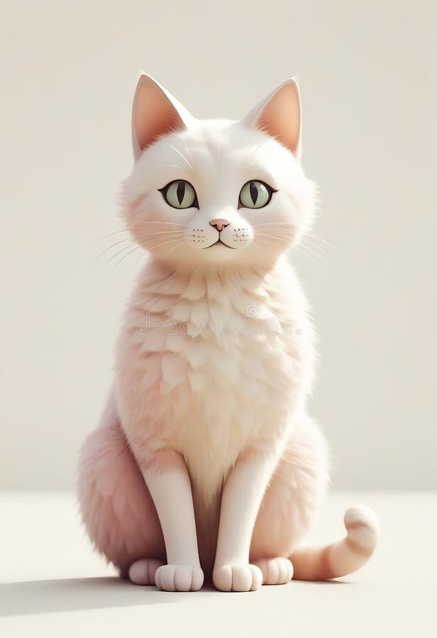 A Cute Cat Clipart, Organic Forms Stock Illustration - Illustration of ...